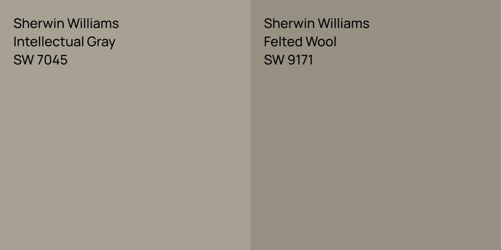 Sherwin Williams Intellectual Gray vs. Sherwin Williams Felted Wool ...