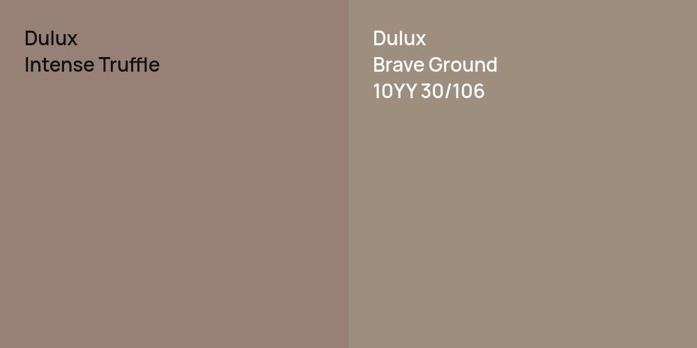 Dulux Intense Truffle vs. Dulux Brave Ground comparison