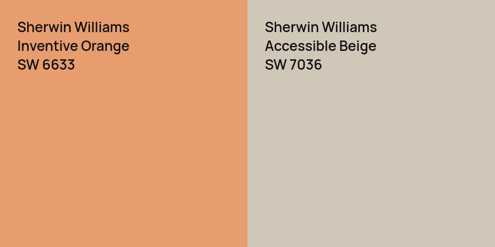 Sherwin Williams Inventive Orange vs. Sherwin Williams Accessible Beige ...
