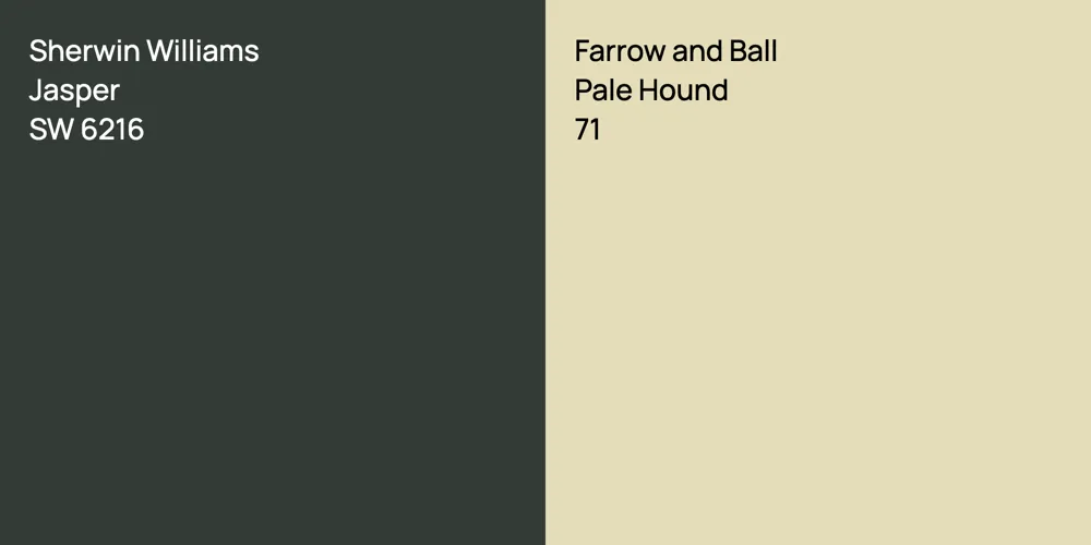 Sherwin Williams Jasper vs. Farrow and Ball Pale Hound comparison
