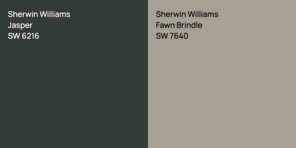 Sherwin Williams Jasper vs. Sherwin Williams Fawn Brindle comparison