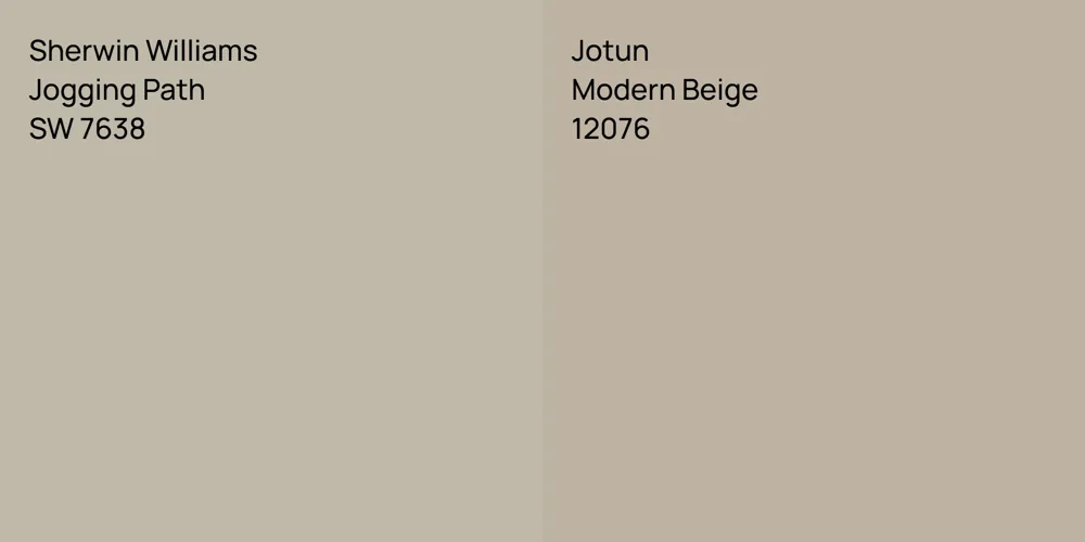 Sherwin Williams Jogging Path vs. Jotun Modern Beige comparison
