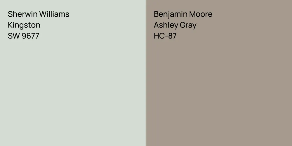 Sherwin Williams Kingston vs. Benjamin Moore Ashley Gray comparison