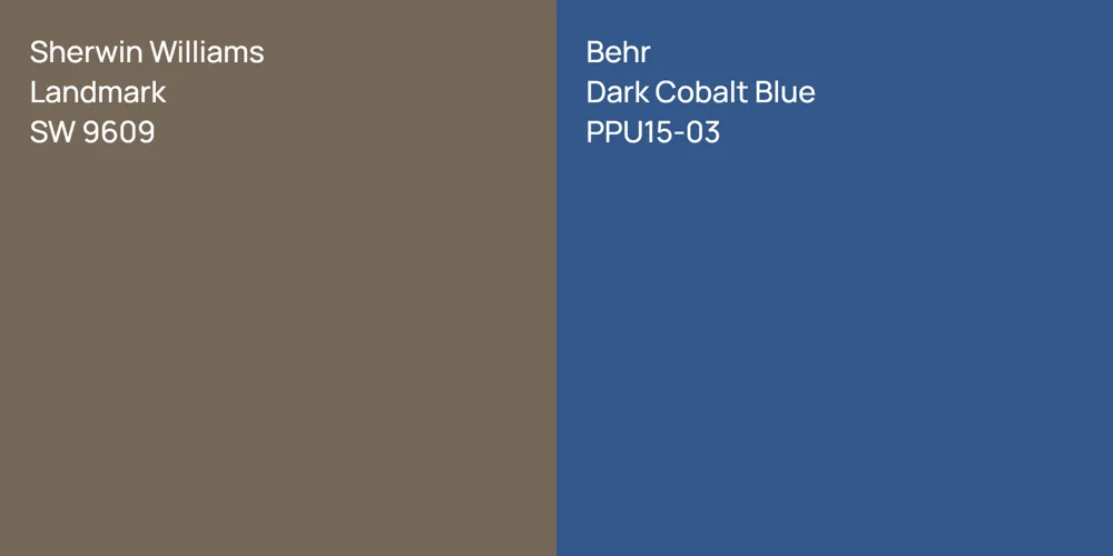 Sherwin Williams Landmark vs. Behr Dark Cobalt Blue comparison