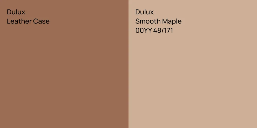 Dulux Leather Case vs. Dulux Smooth Maple comparison