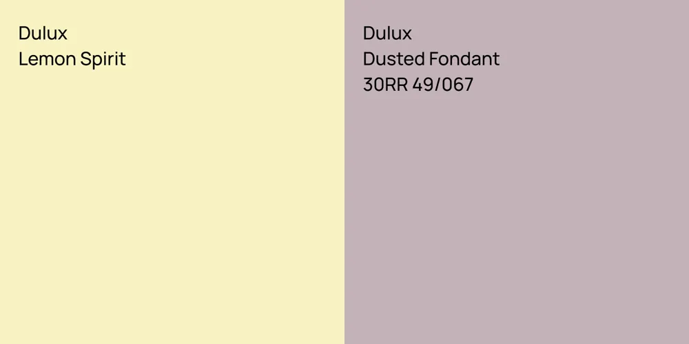 Dulux Lemon Spirit vs. Dulux Dusted Fondant comparison