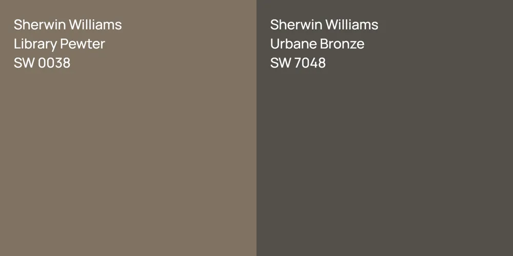 Sherwin Williams Library Pewter vs. Sherwin Williams Urbane Bronze ...
