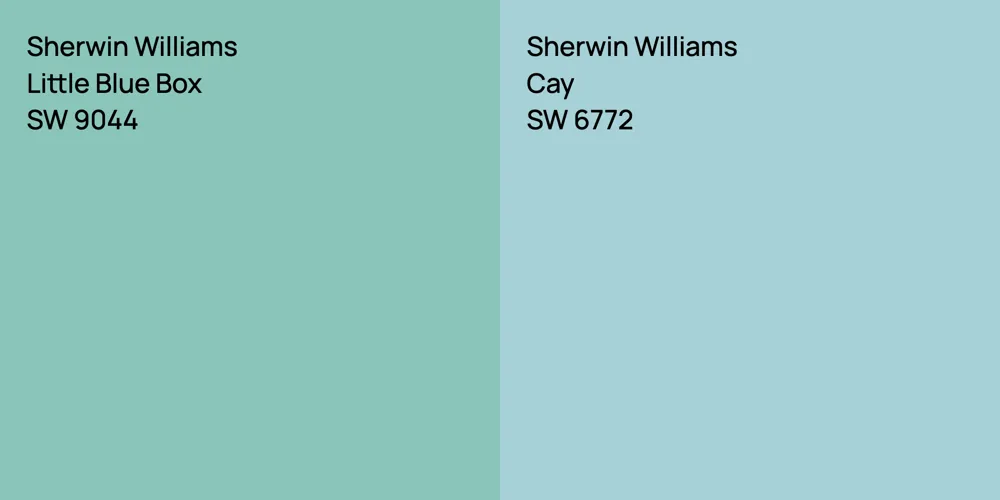 Sherwin Williams Little Blue Box vs. Sherwin Williams Cay comparison