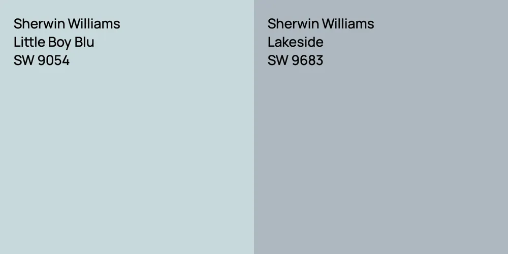 Sherwin Williams Little Boy Blu vs. Sherwin Williams Lakeside comparison