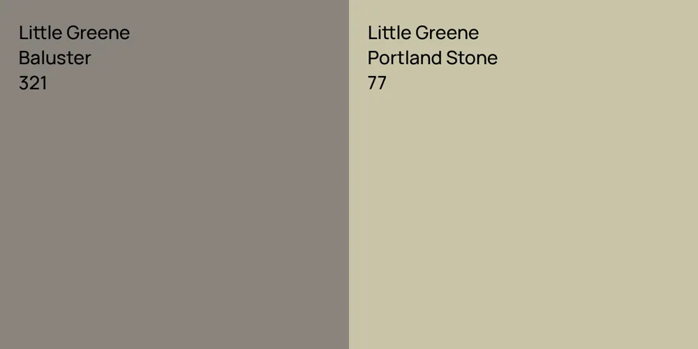 Little Greene Baluster vs. Little Greene Portland Stone comparison