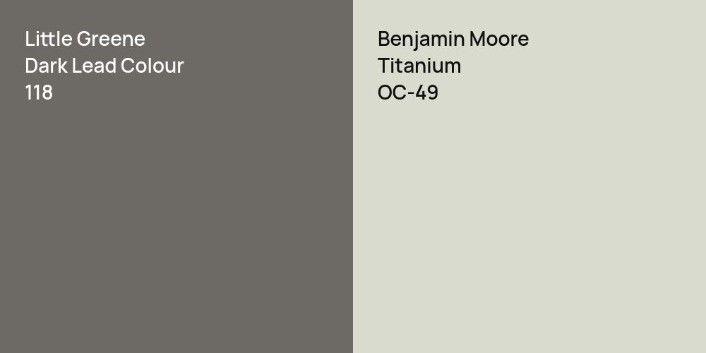 Little Greene Dark Lead Colour vs. Benjamin Moore Titanium comparison