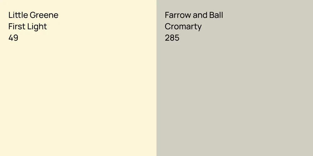 Little Greene First Light vs. Farrow and Ball Cromarty comparison