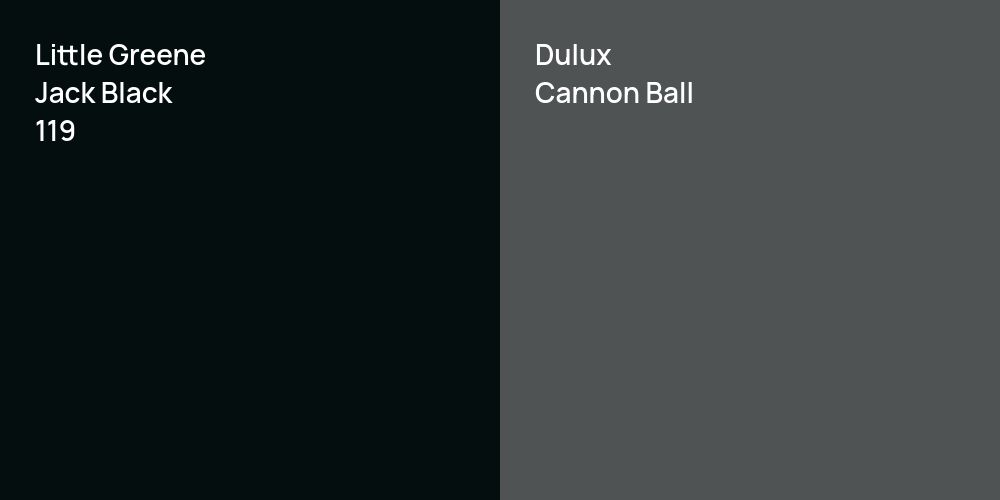Little Greene Jack Black vs. Dulux Cannon Ball comparison