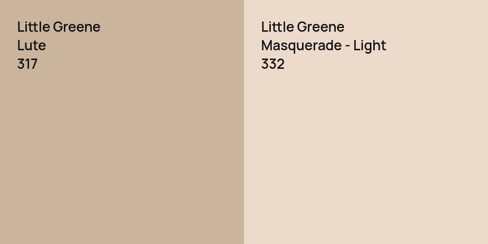 Little Greene Lute vs. Little Greene Masquerade - Light comparison