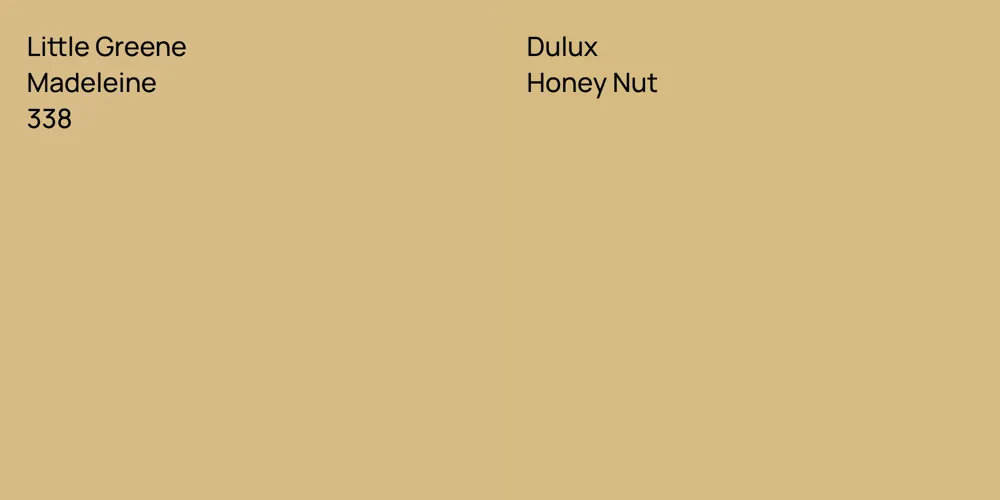 Little Greene Madeleine vs. Dulux Honey Nut comparison