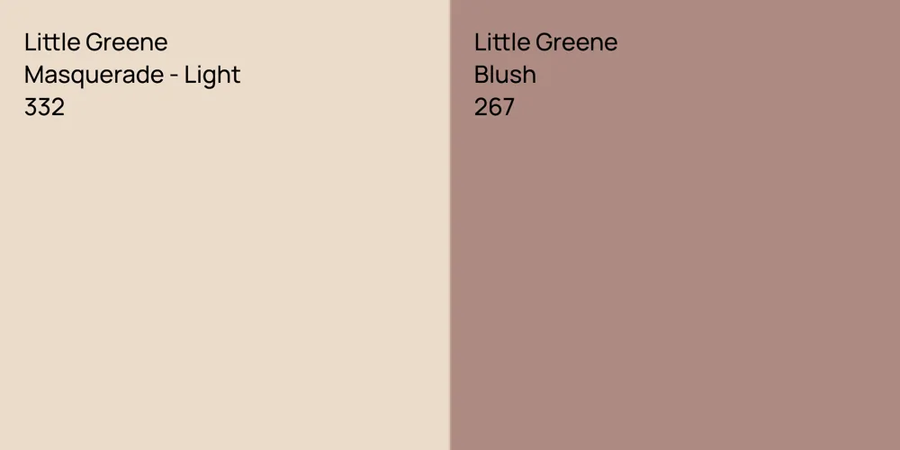 Little Greene Masquerade - Light vs. Little Greene Blush comparison