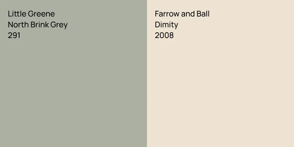 Little Greene North Brink Grey vs. Farrow and Ball Dimity comparison