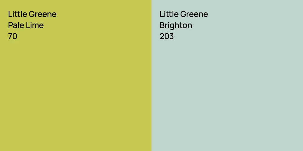 Little Greene Pale Lime vs. Little Greene Brighton comparison