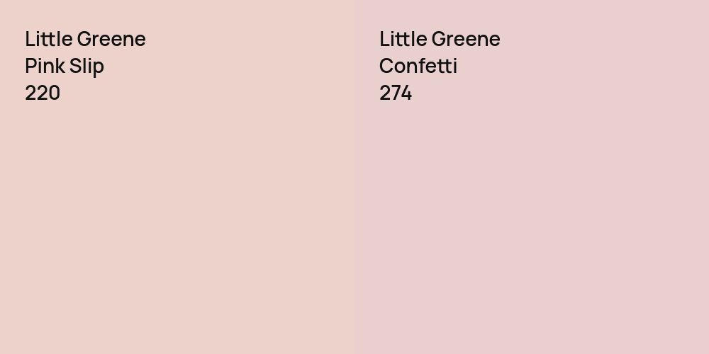 Little Greene Pink Slip vs. Little Greene Confetti comparison