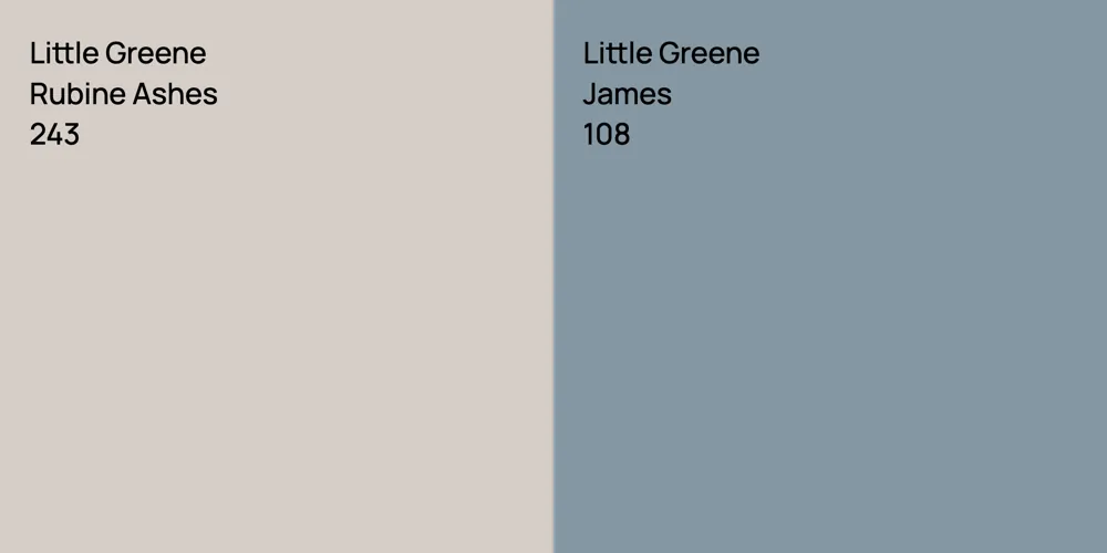 Little Greene Rubine Ashes vs. Little Greene James comparison