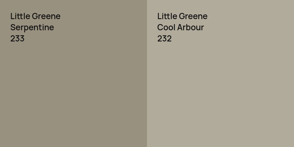Little Greene Serpentine vs. Little Greene Cool Arbour comparison