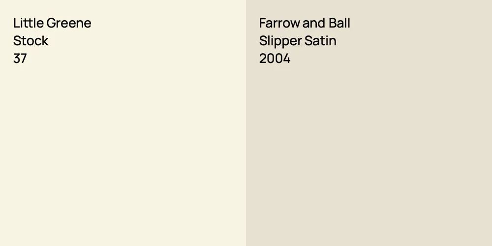 Little Greene Stock vs. Farrow and Ball Slipper Satin comparison