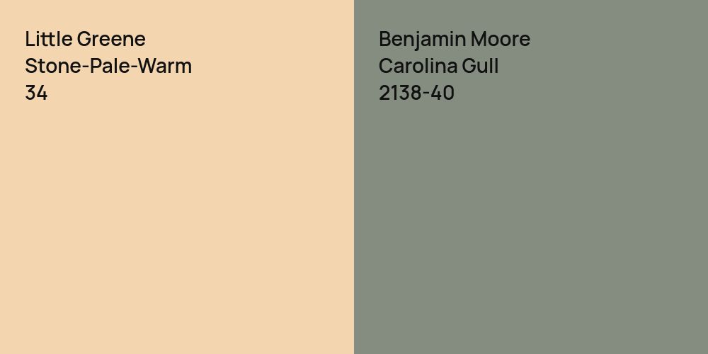 Little Greene Stone-Pale-Warm vs. Benjamin Moore Carolina Gull comparison