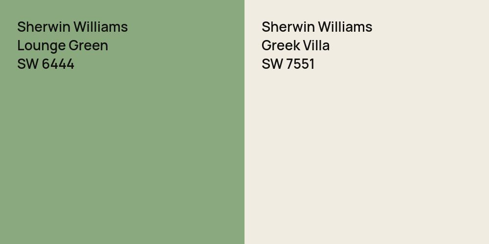 Sherwin Williams Lounge Green vs. Sherwin Williams Greek Villa comparison