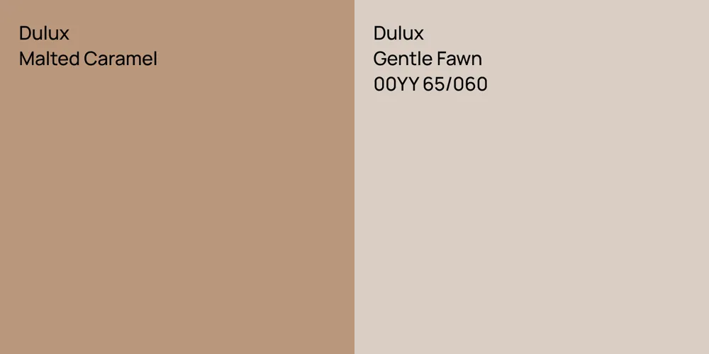 Dulux Malted Caramel vs. Dulux Gentle Fawn comparison