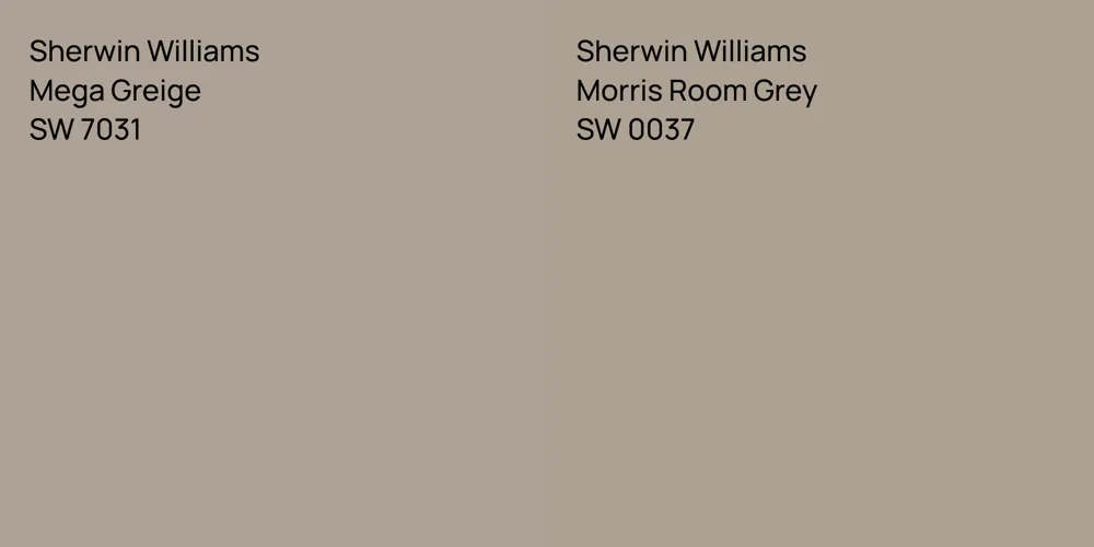 Sherwin Williams Mega Greige vs. Sherwin Williams Morris Room Grey ...