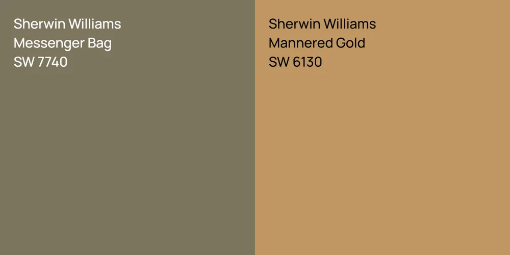 Sherwin Williams Messenger Bag vs. Sherwin Williams Mannered Gold ...