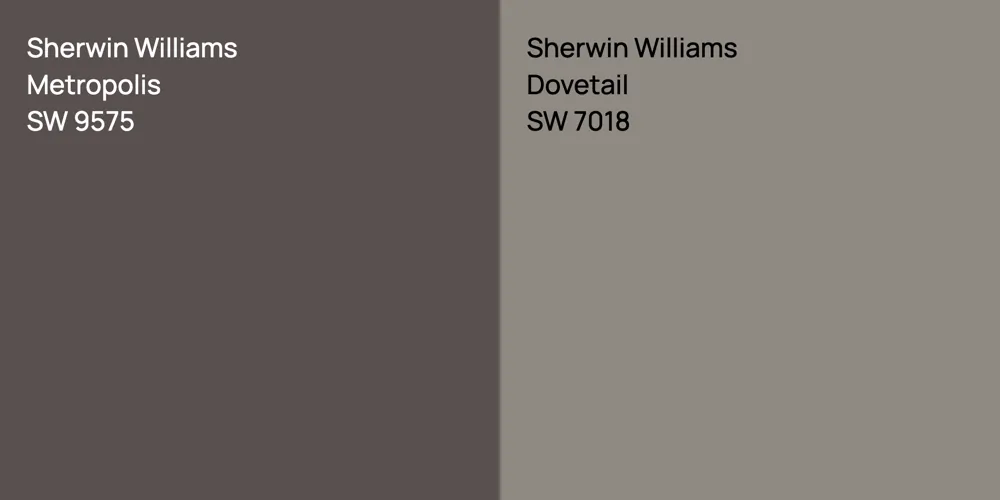 Sherwin Williams Metropolis vs. Sherwin Williams Dovetail comparison