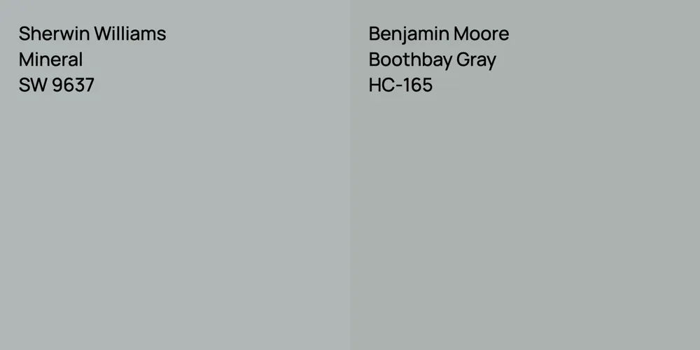 Sherwin Williams Mineral vs. Benjamin Moore Boothbay Gray comparison