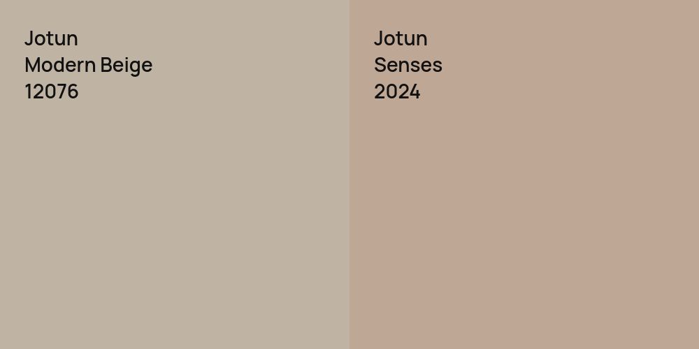 Jotun Modern Beige vs. Jotun Senses comparison