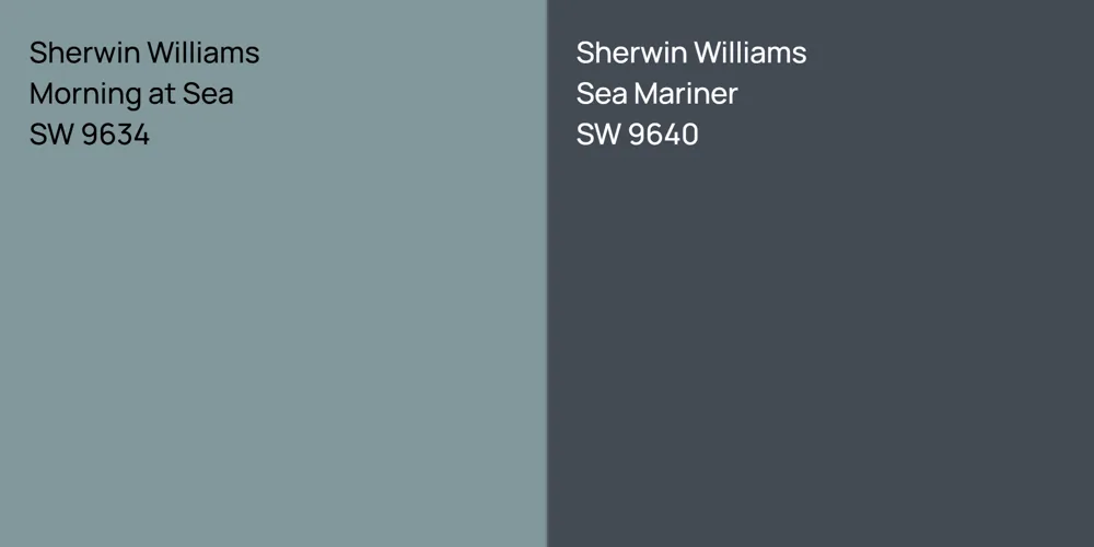 Sherwin Williams Morning at Sea vs. Sherwin Williams Sea Mariner comparison
