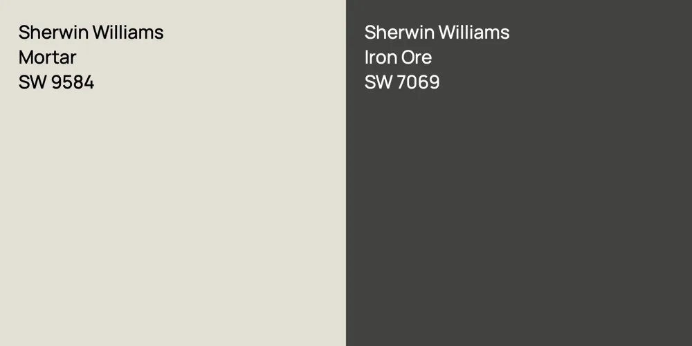 Sherwin Williams Mortar vs. Sherwin Williams Iron Ore comparison