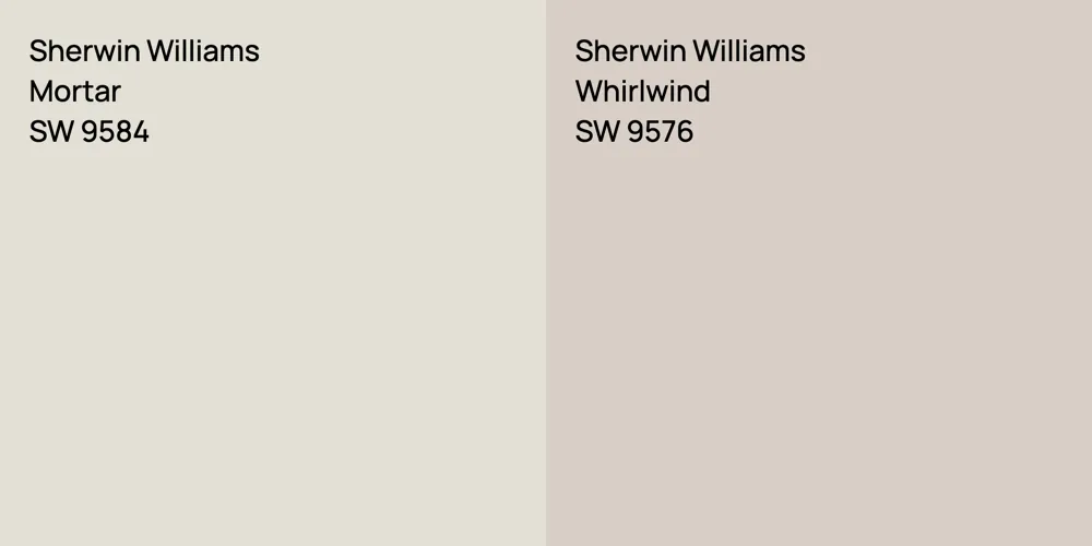 Sherwin Williams Mortar vs. Sherwin Williams Whirlwind comparison