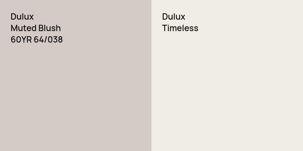 Dulux Muted Blush vs. Dulux Timeless comparison