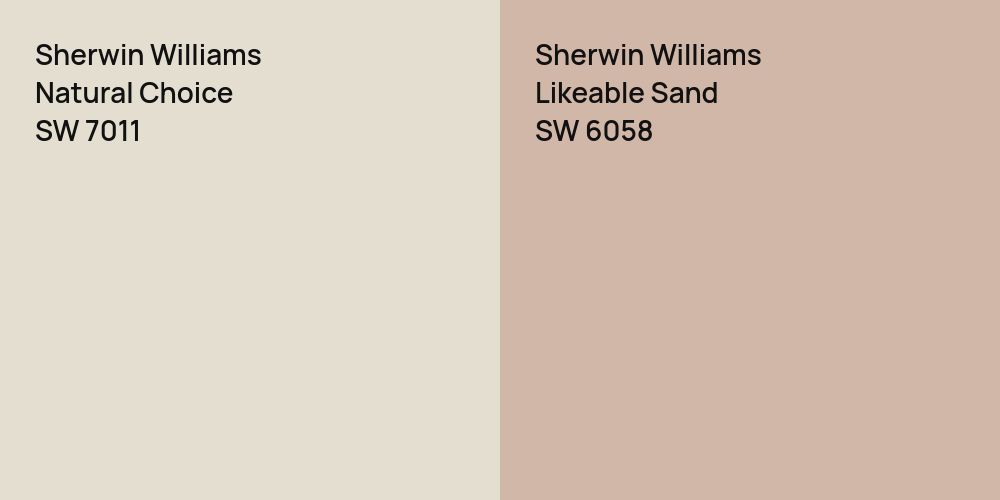 Sherwin Williams Natural Choice vs. Sherwin Williams Likeable Sand ...