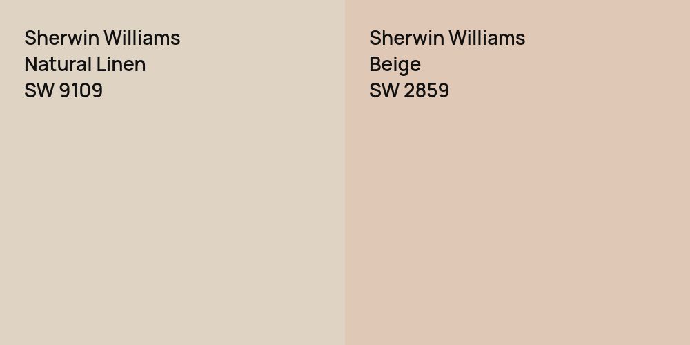 Sherwin Williams Natural Linen vs. Sherwin Williams Beige comparison