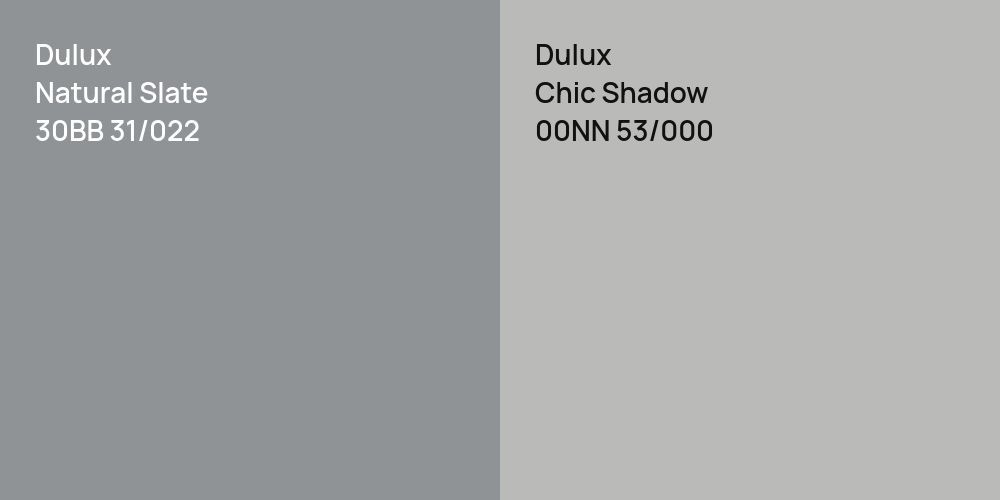 Dulux Natural Slate vs. Dulux Chic Shadow comparison