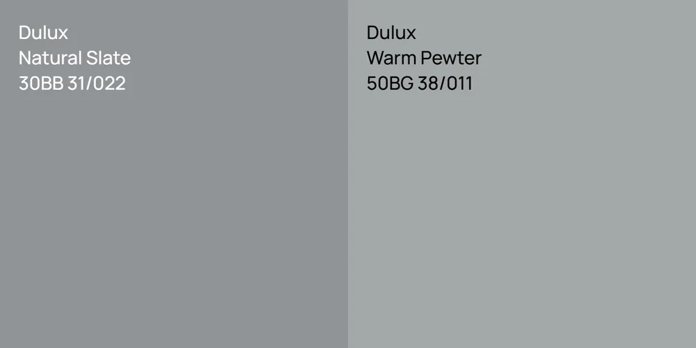 Dulux Natural Slate vs. Dulux Warm Pewter comparison