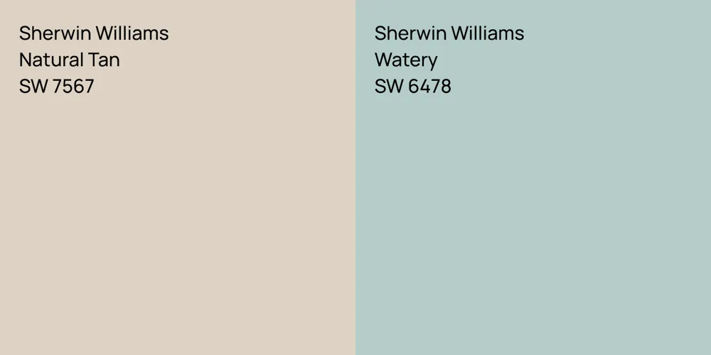 Sherwin Williams Natural Tan vs. Sherwin Williams Watery comparison