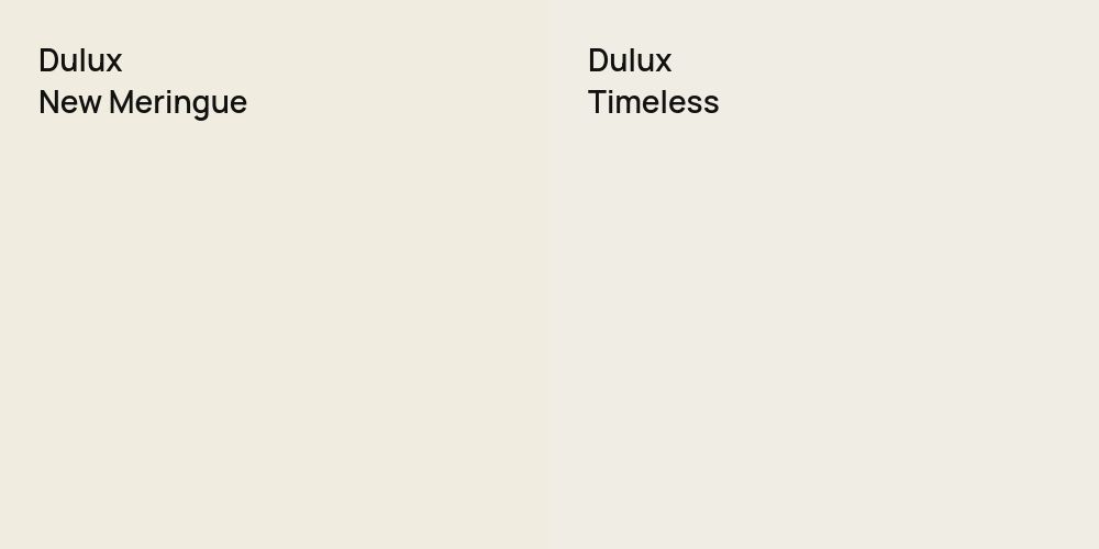 Dulux New Meringue vs. Dulux Timeless comparison