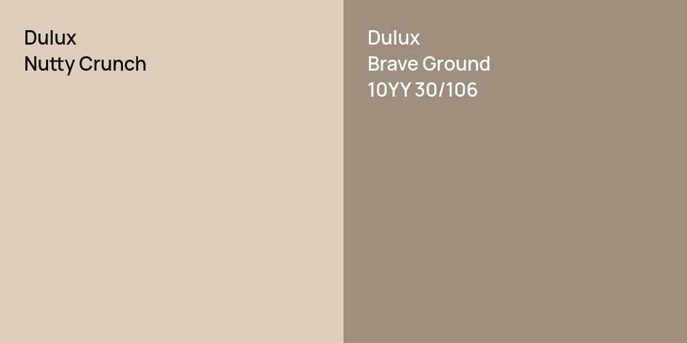 Dulux Nutty Crunch vs. Dulux Brave Ground comparison
