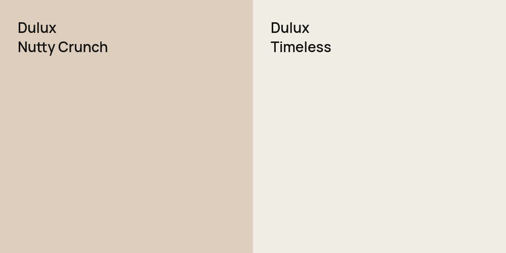 Dulux Nutty Crunch vs. Dulux Timeless comparison