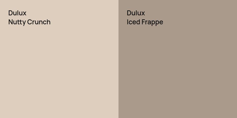 Dulux Nutty Crunch vs. Dulux Iced Frappe comparison