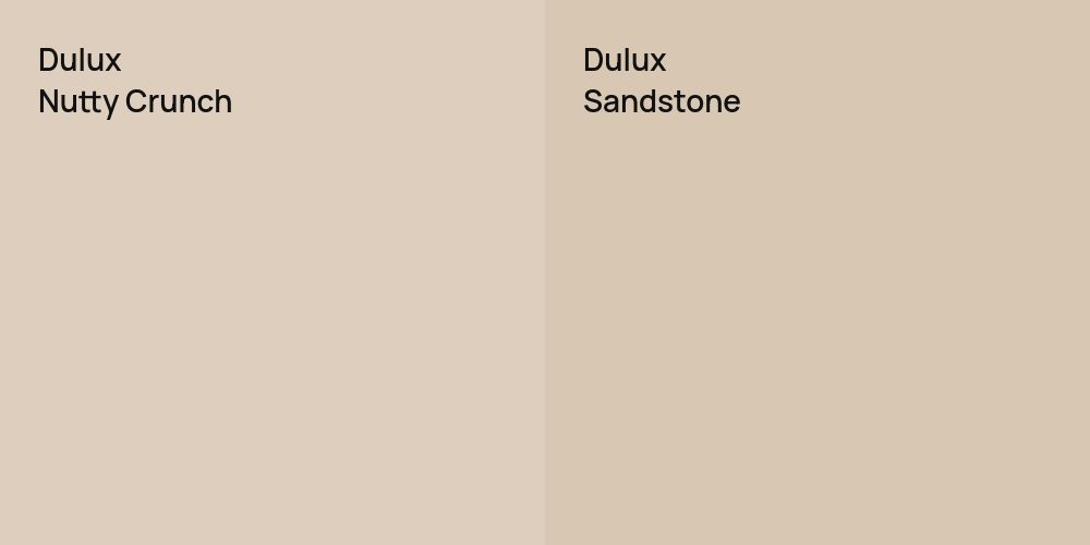 Dulux Nutty Crunch vs. Dulux Sandstone comparison