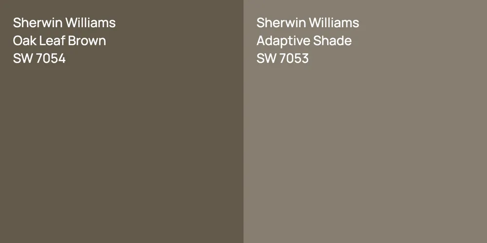 Sherwin Williams Oak Leaf Brown vs. Sherwin Williams Adaptive Shade ...