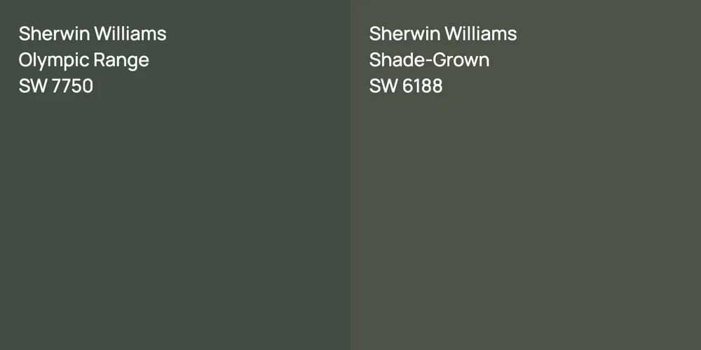 Sherwin Williams Olympic Range vs. Sherwin Williams Shade-Grown comparison